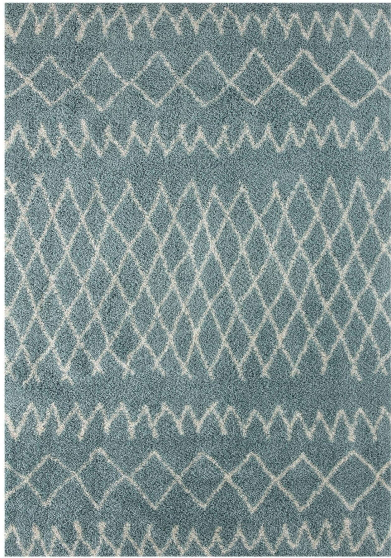 Moroccan Duck Egg Blue Shaggy Rug | Plush Comfort | The Rugs