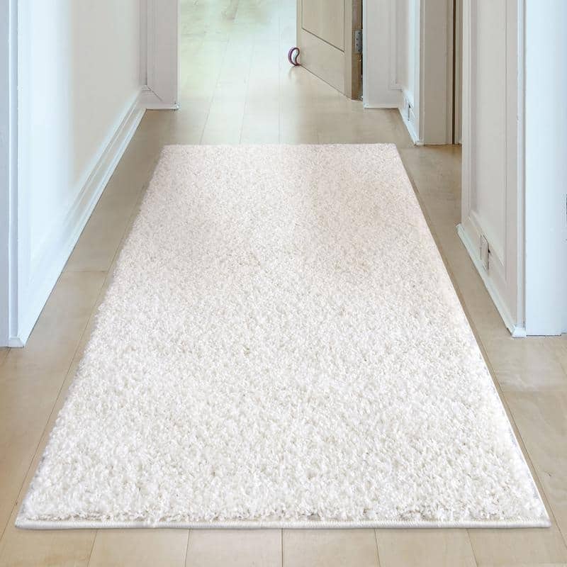 The Rugs Area Rug - Modern Luxury Shaggy Rug Solid White
