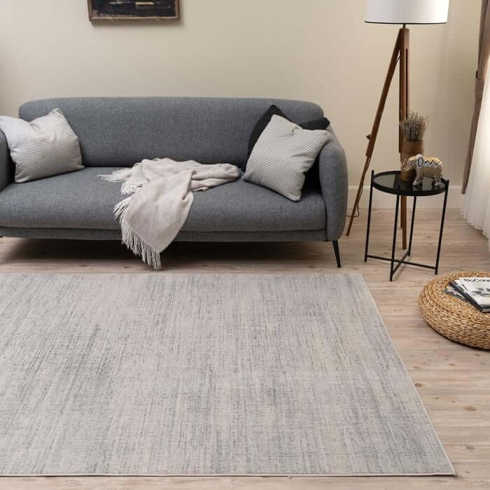 Living Room Rugs - Montana Solid Design in Cream & Grey