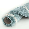 Trellis Design Thick Shaggy Area Rugs Duck Egg Blue