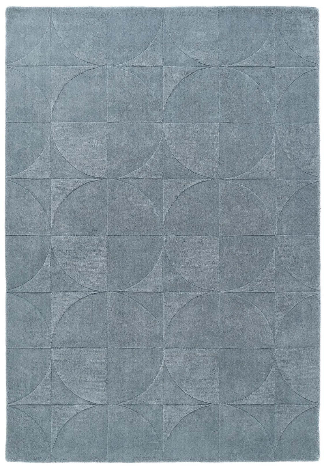 Penny Duck Egg Blue Geometric Wool Rug |Luxurious Home Decor
