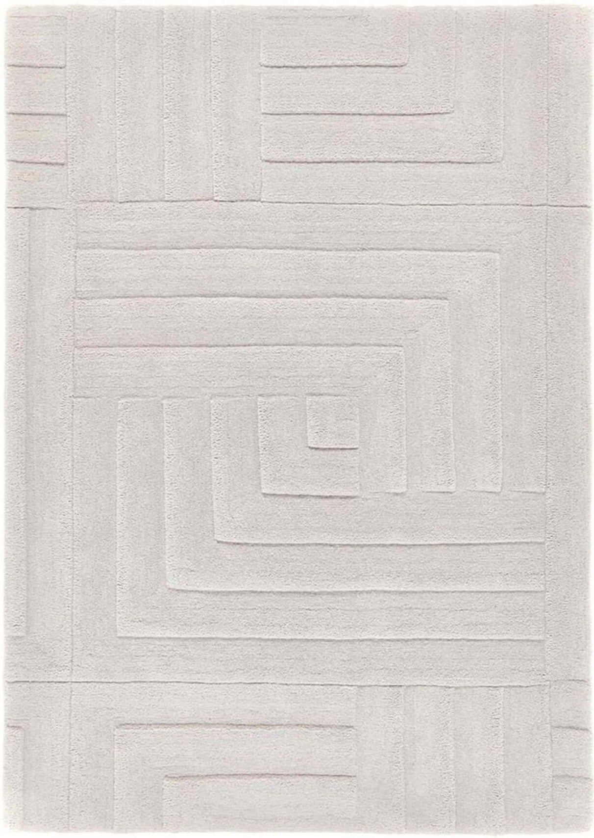 Maze Grey Geometric Wool Rug – The Rugs