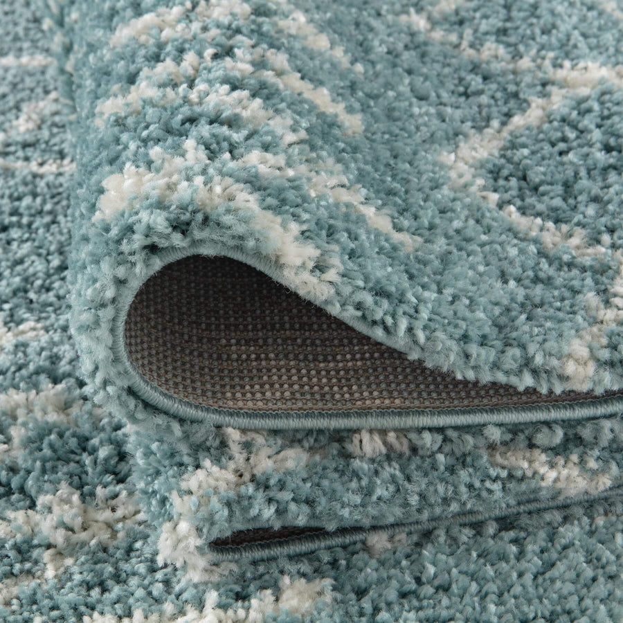 Moroccan Duck Egg Blue Shaggy Rug | Plush Comfort | The Rugs