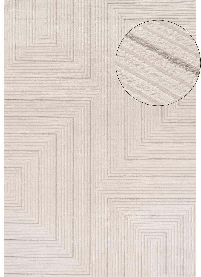 The Rugs Carmel Cream-Grey Geometric Rug – Stylish Comfort