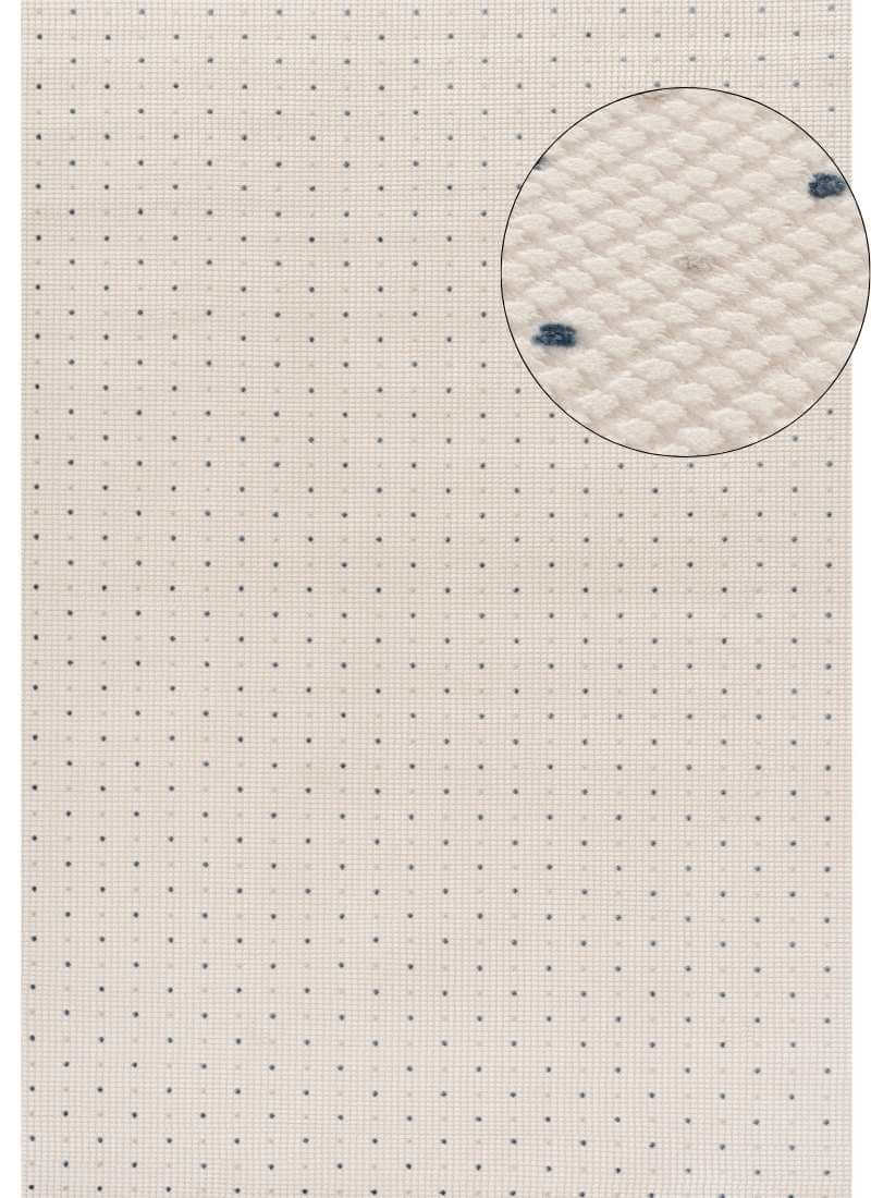 The Rugs Carmel Cream-Blue Dots Rug - Stylish Comfort