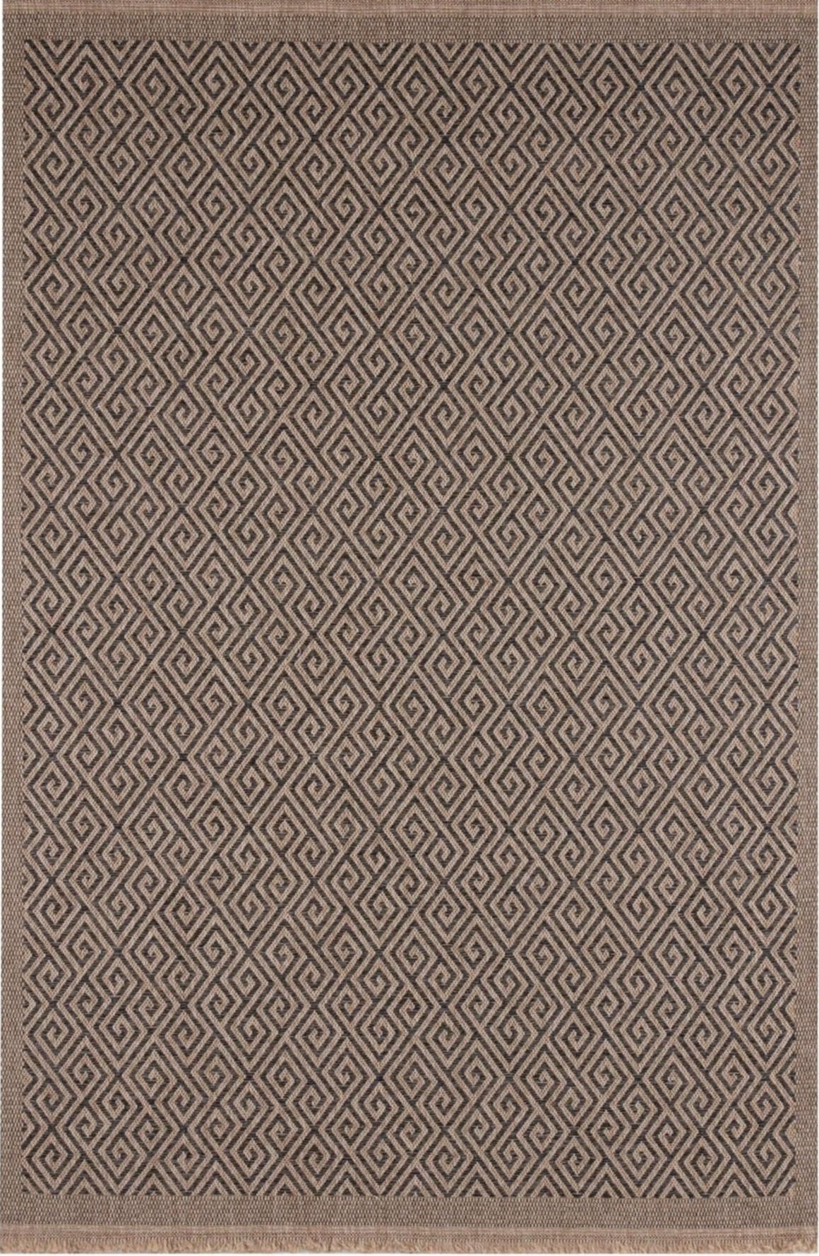 Jute-Look Dark Grey Outdoor Rugs for Garden | Durable