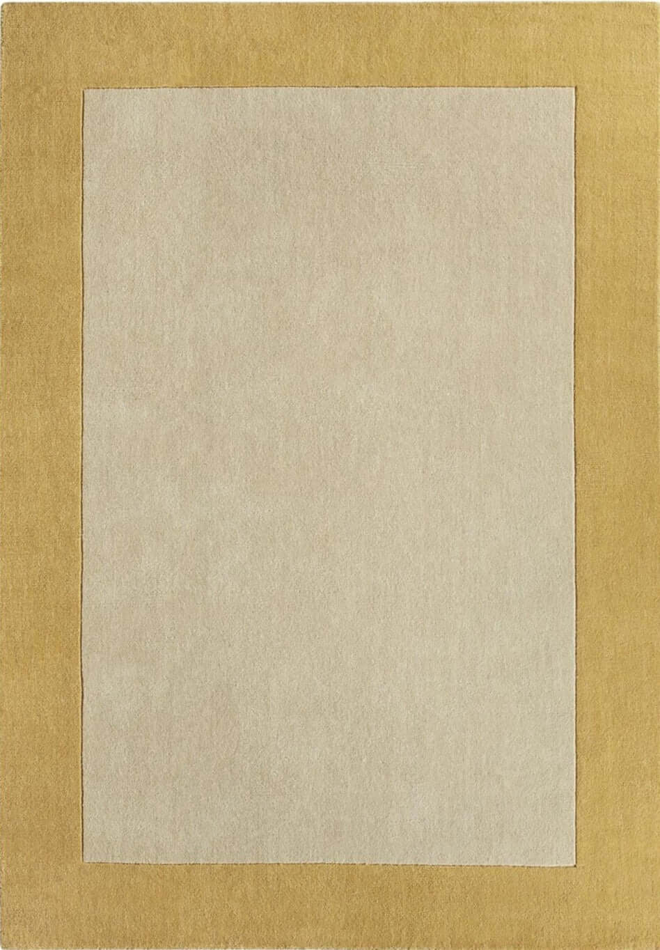 Bordered Ochre Wool Rug | Handcrafted Beauty | The Rugs