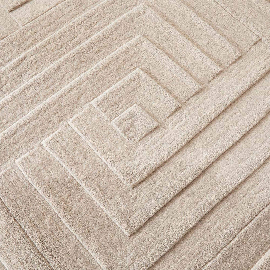 Maze Grey Geometric Wool Rug – The Rugs