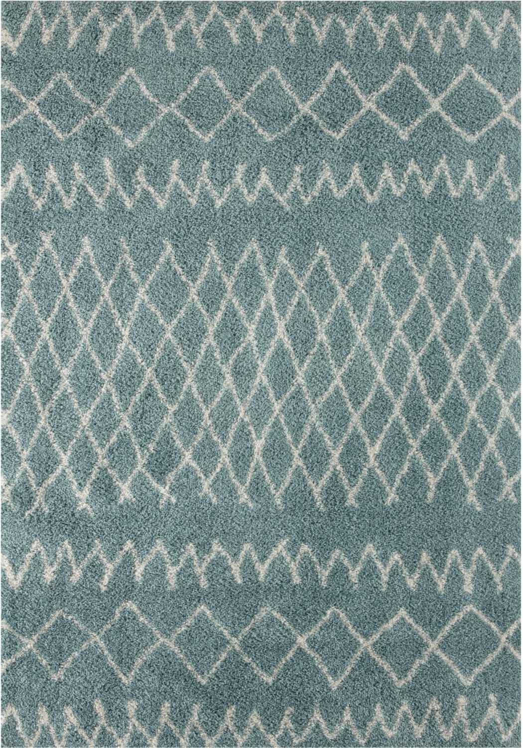 Moroccan Duck Egg Blue Shaggy Rug | Plush Comfort | The Rugs