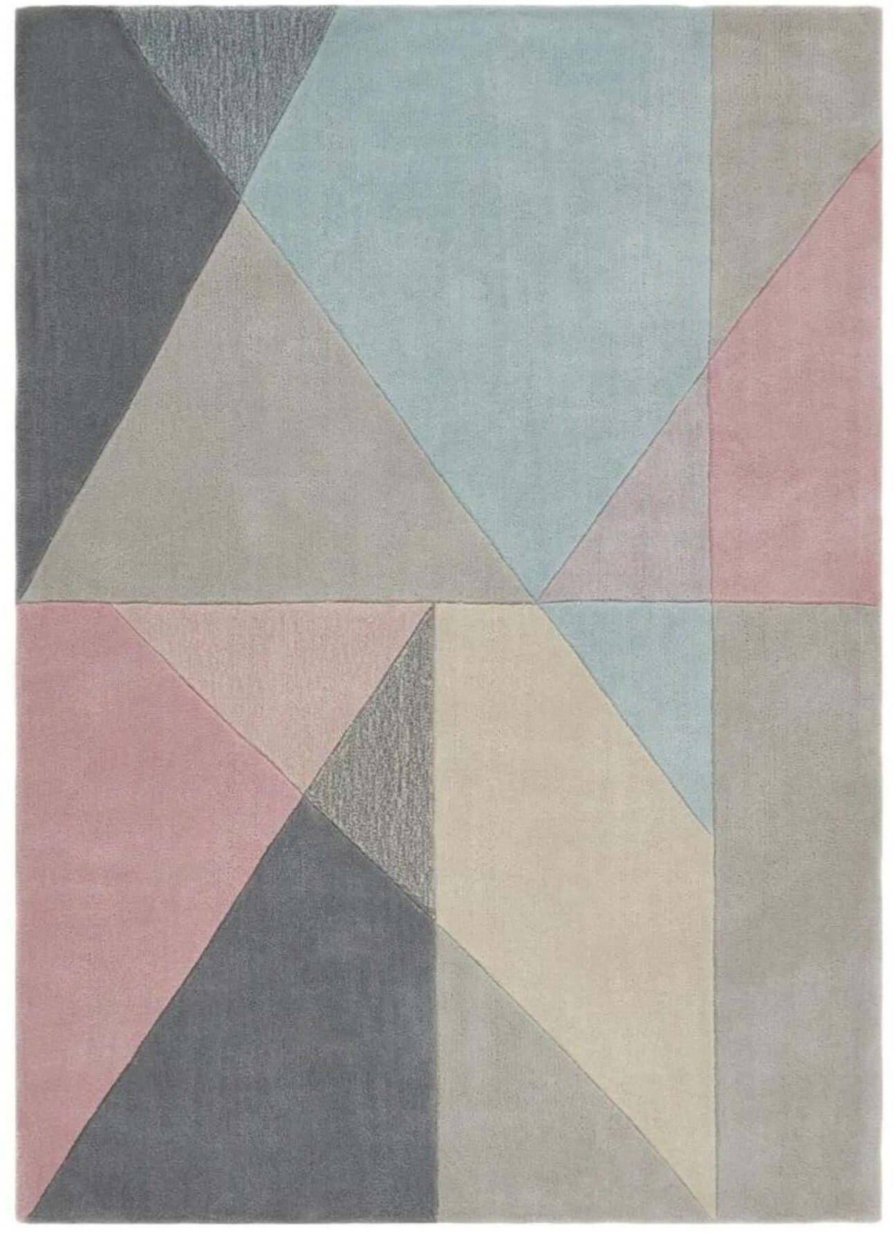 Trio Multi Pastel Geometric Rug |Modern Abstract Floor Decor