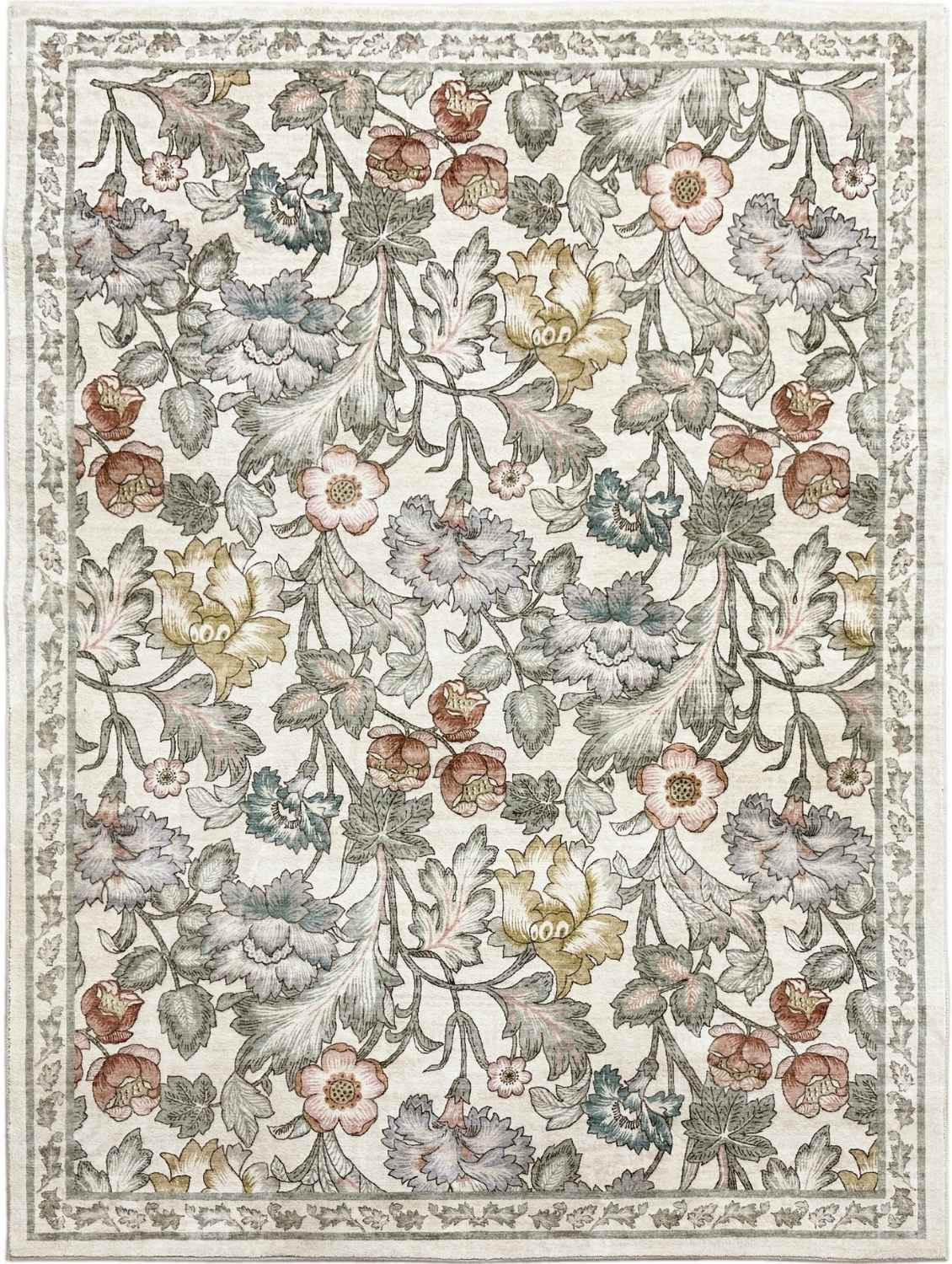 The Rugs Classical Natural Florals Rug - Multicolour Design