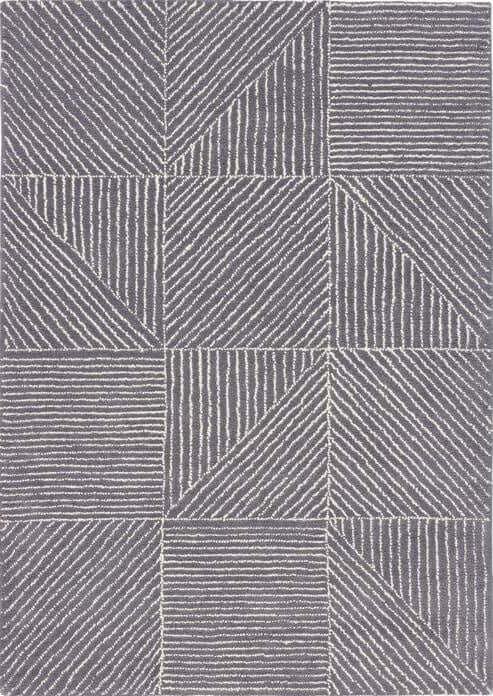 The Rugs Modern Wool Grey Geometric Rug - Quality & Comfort