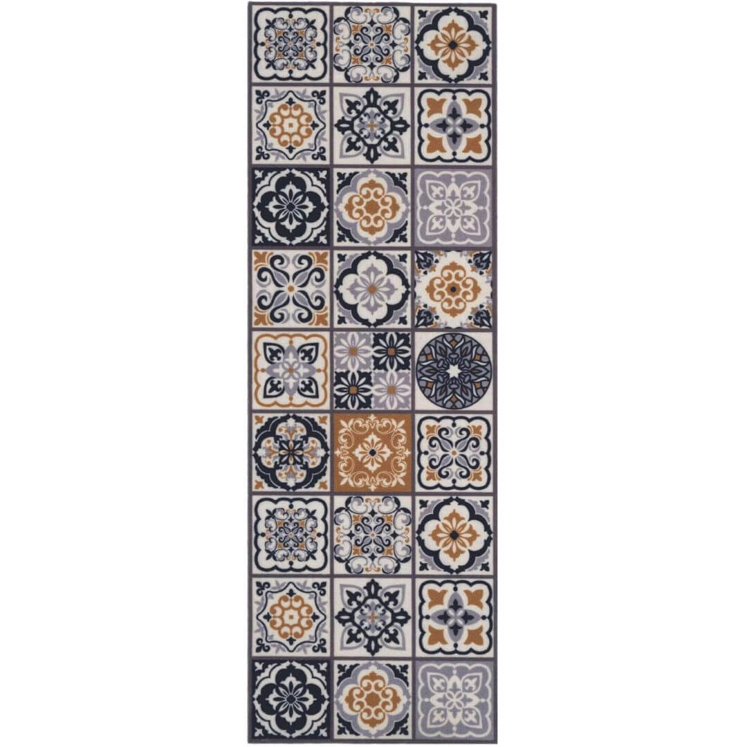 The Rugs Quality Recycled Patchwork Beige Runner 50x150cm