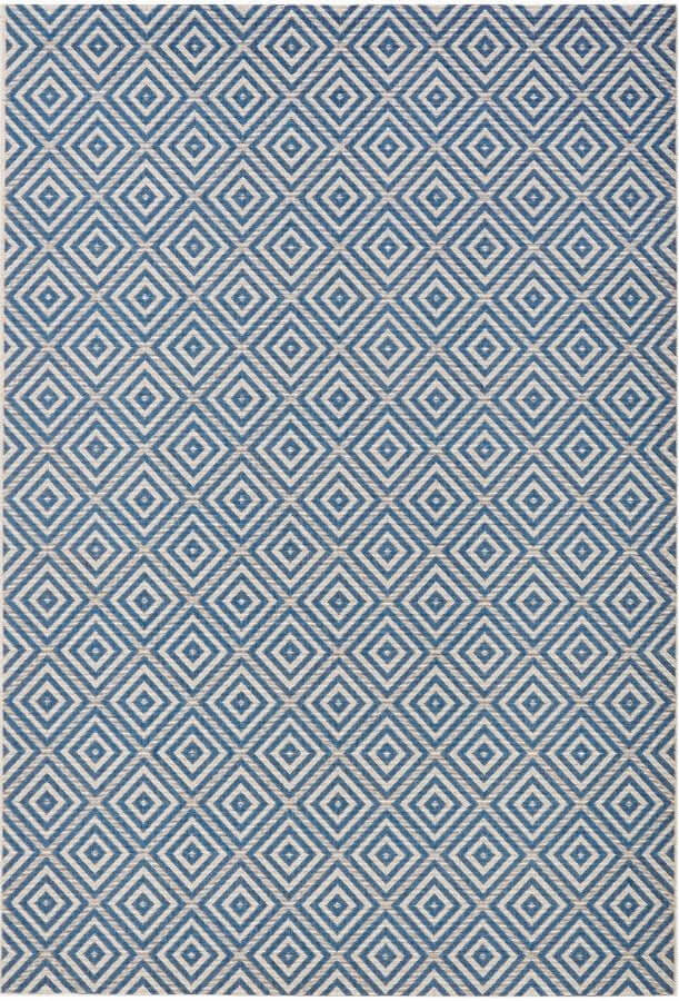 The Rugs Premium Indoor Outdoor Blue Karo Rug - Durable