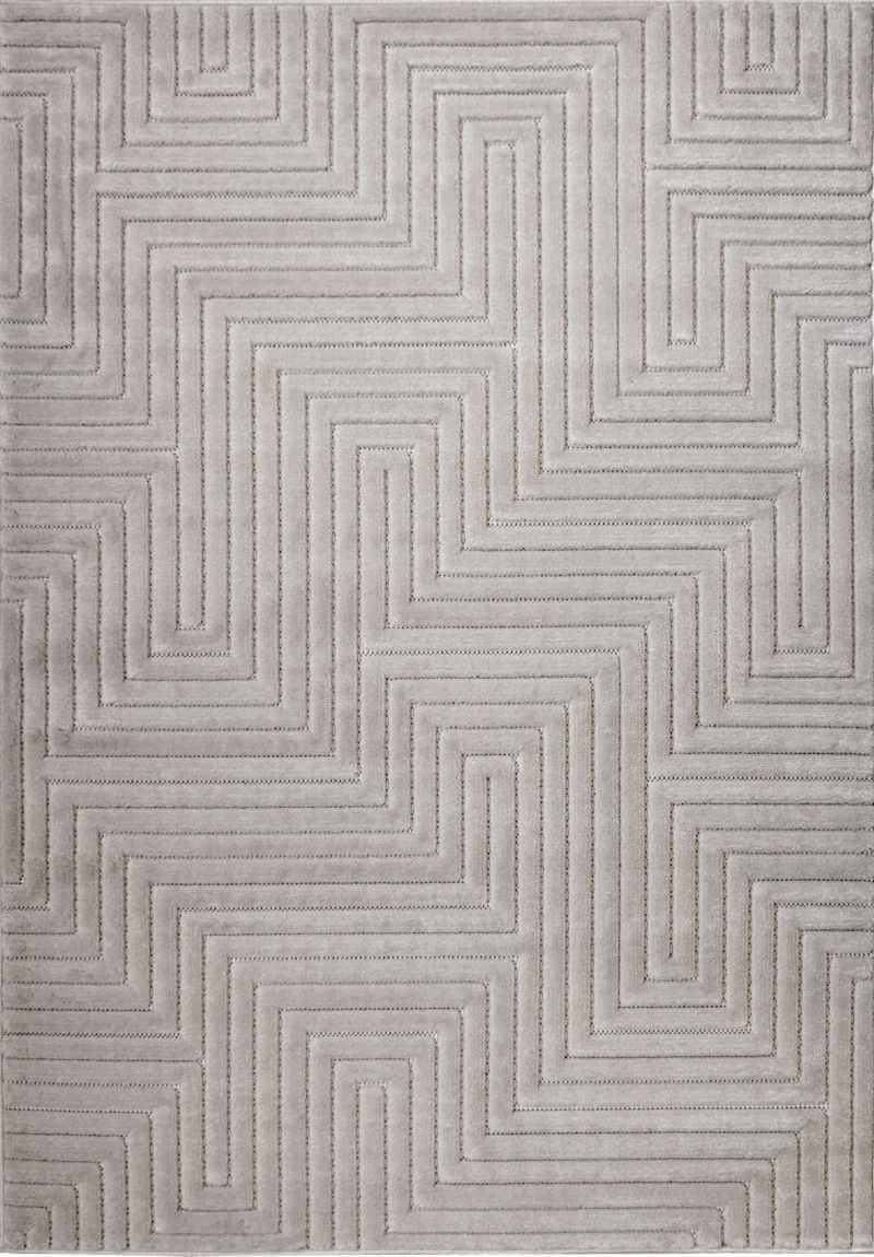 The Rugs Maze Grey Rug Quality 3D Geometric Textured Design