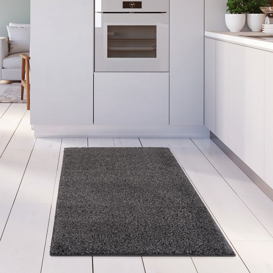 Premium Shaggy Rug Plain Dark Grey | The Rugs