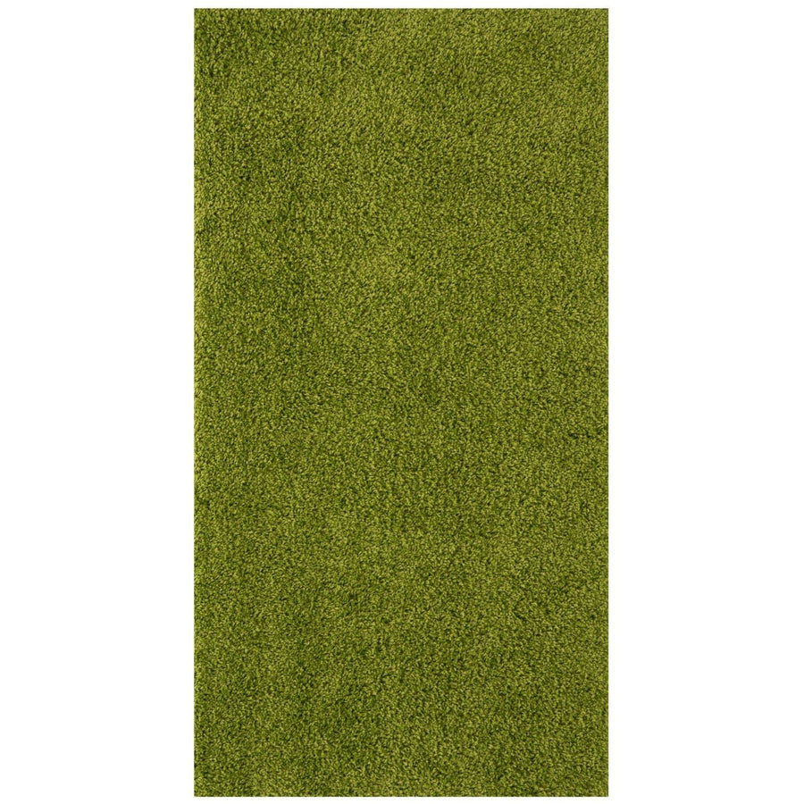 Premium Shaggy Rug Plain Green Rectangle Shape | The Rugs