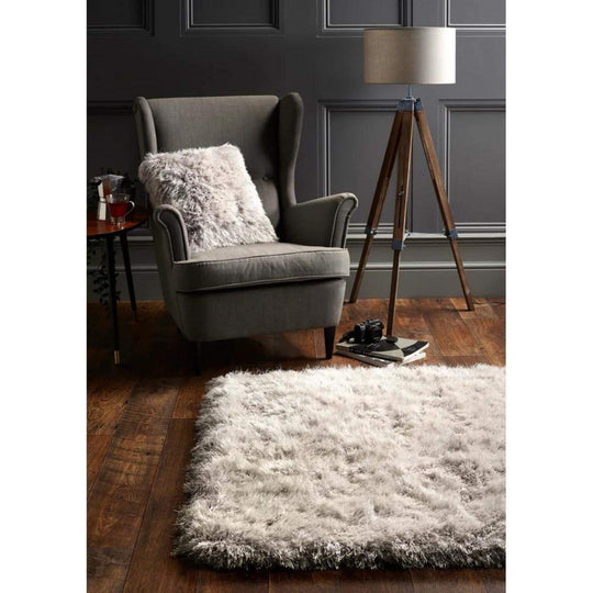 Extravagance Silver Grey Shaggy Rug | 60s Retro Glamour