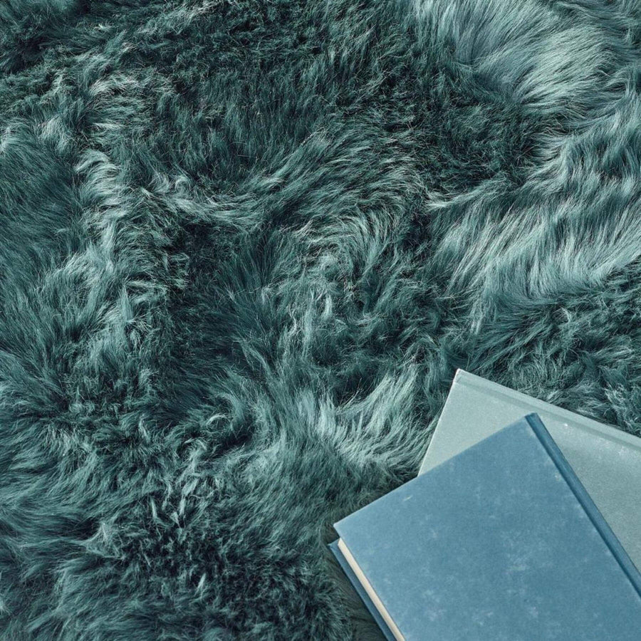 Genuine Green Sheepskin Faux Fur Rug | Luxurious Home Decor