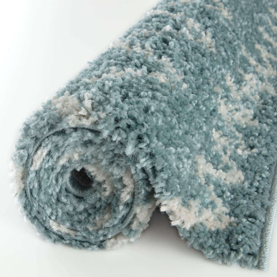 Moroccan Duck Egg Blue Shaggy Rug | Plush Comfort | The Rugs