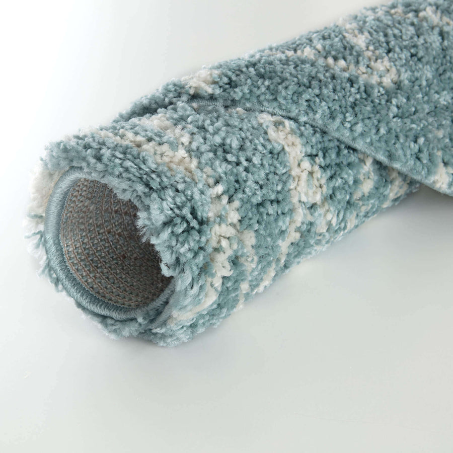 Moroccan Duck Egg Blue Shaggy Rug | Plush Comfort | The Rugs