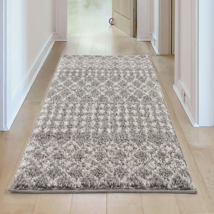 Moroccan Grey Shaggy Rug | 30mm Pile | - The Rugs