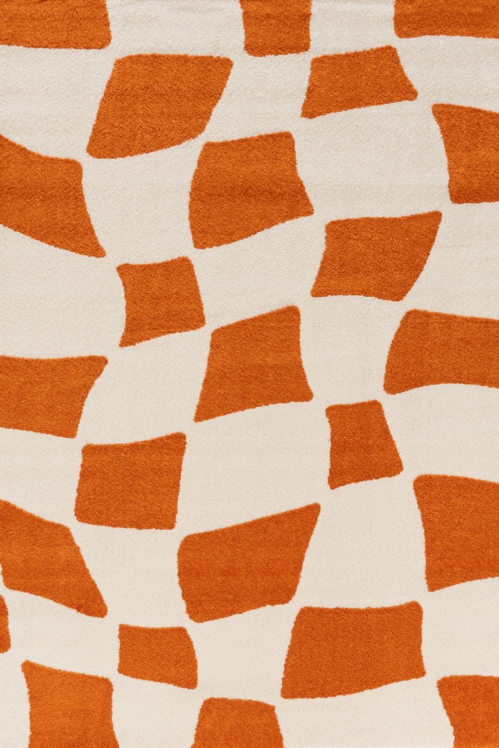 The Rugs Joli Checkered Orange White Rug - Quality & Style