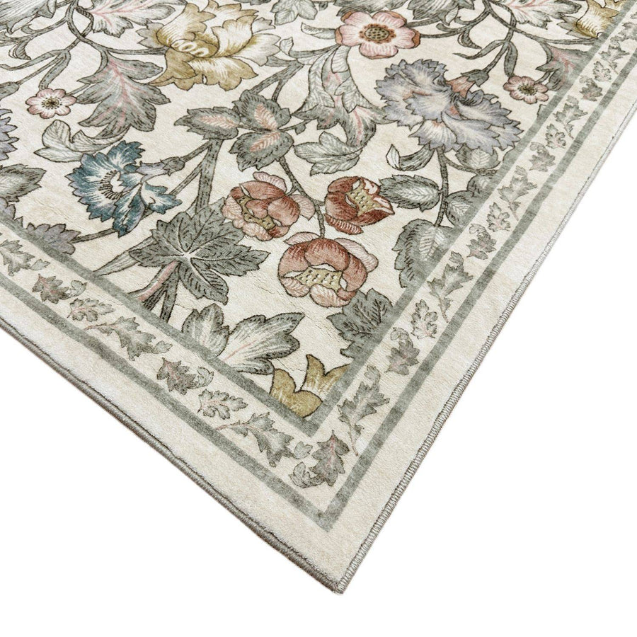 The Rugs Classical Natural Florals Rug - Multicolour Design
