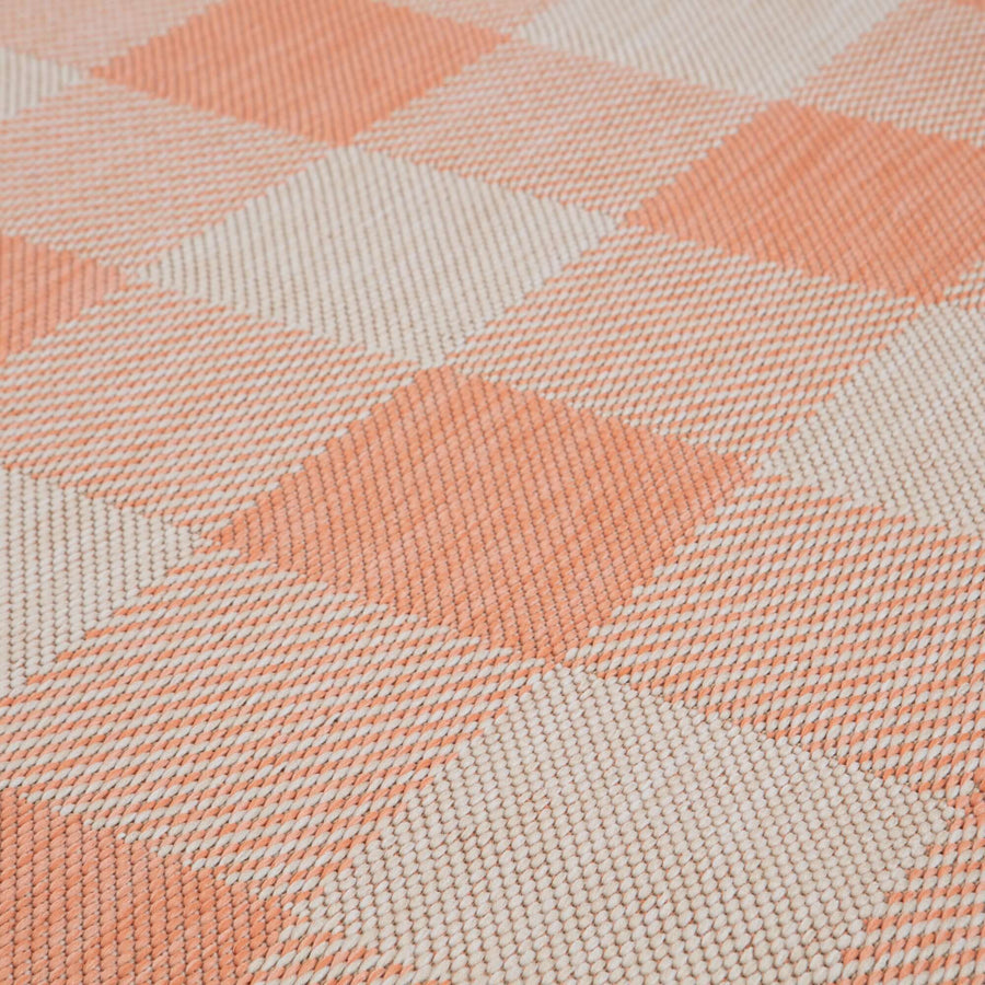 Orange Checkered Outdoor Rug for Garden 700OR – The Rugs