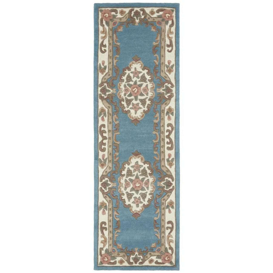 Shensi Blue Medallion Rug | Traditional Hand-Tufted Wool Rug