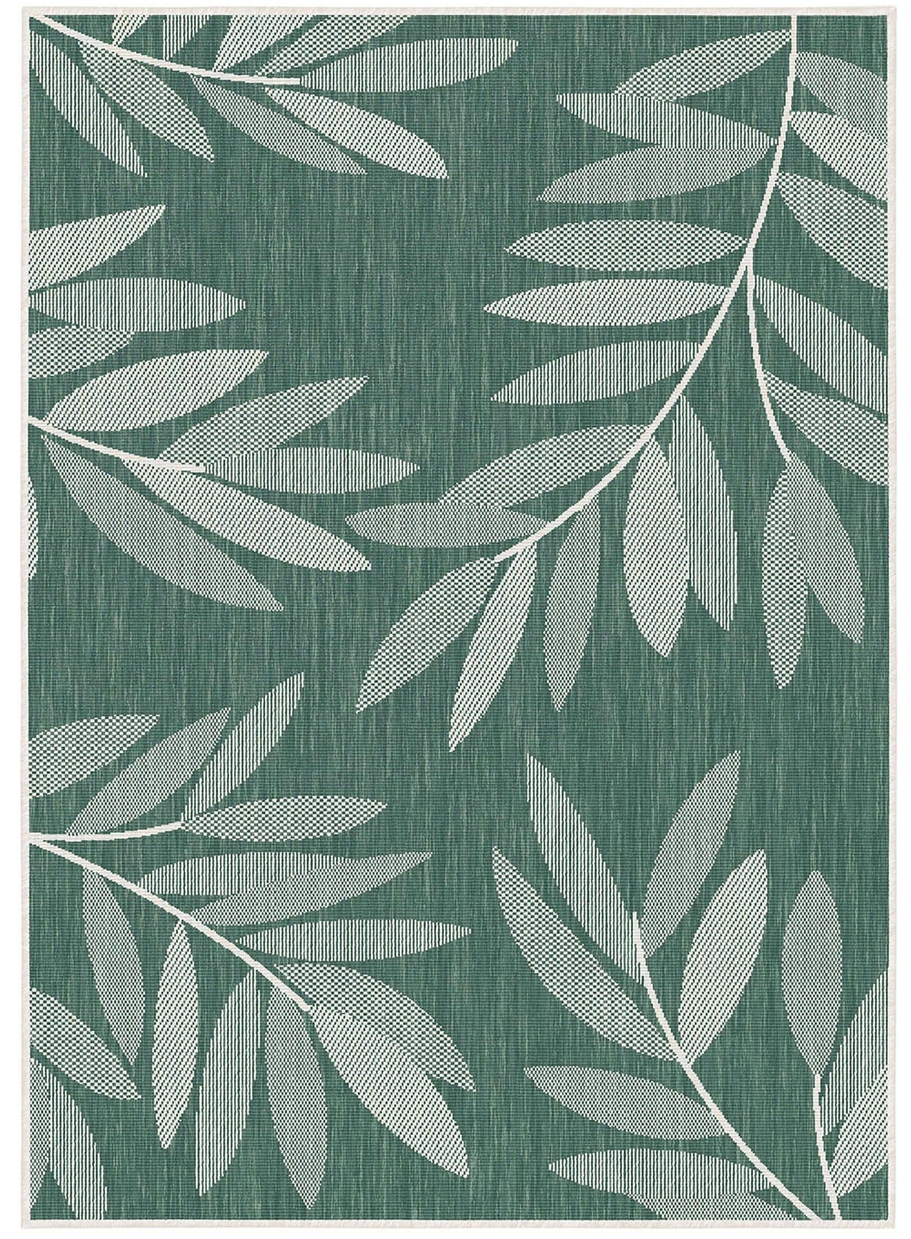 Trailing Leaves Design Reversible Outdoor Rug in Green & Brown – The Rugs