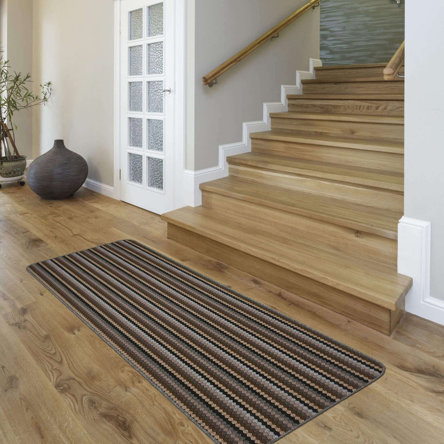 Washable Designer Mats Stripe Design in Multicolour | The Rugs